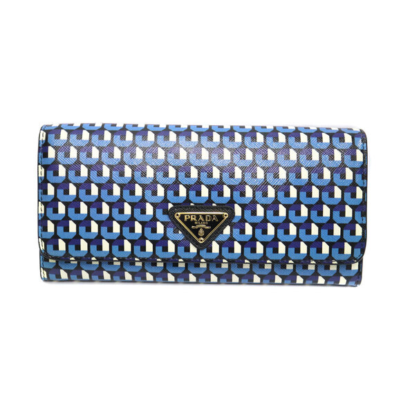 Prada | Bags | Prada Long Wallet Blue | Poshmark
